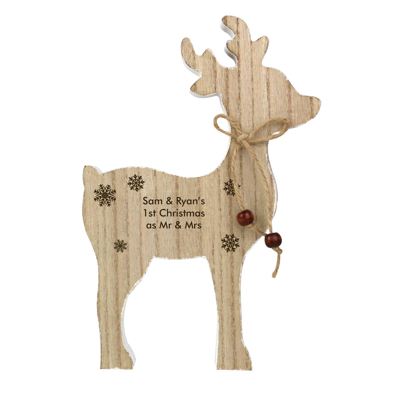 Personalised Rustic Wooden Reindeer Decoration Delivered | The Personal ...