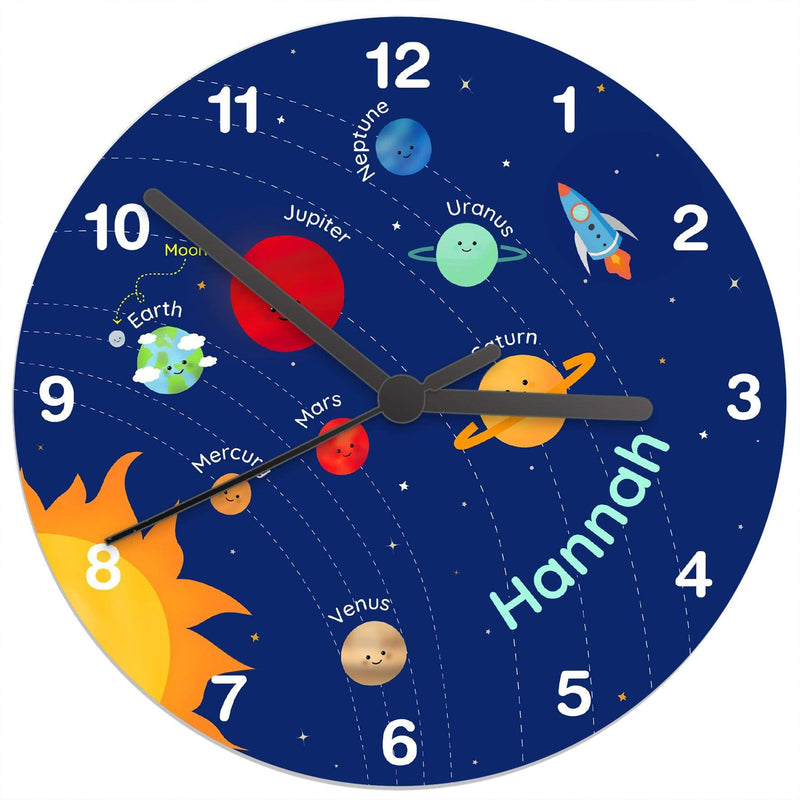 Personalised Solar System Glass Clock Delivered | The Personal Shop